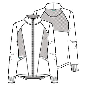 Cherokee Women Scrubs Jacket Workwear Revolution Zip Front High-Low WW301, M, Black