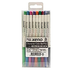 Xeno NEW 0.38mm Baby Mikey Character Slim Ball point Pen 9 Color Set