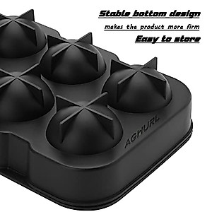 AGHURL Ice Cube Trays, Silicone Ice Ball Maker with Lids, Large Ice Cube Molds for Whiskey, Cocktails & Bourbon, Reusable & BPA Free