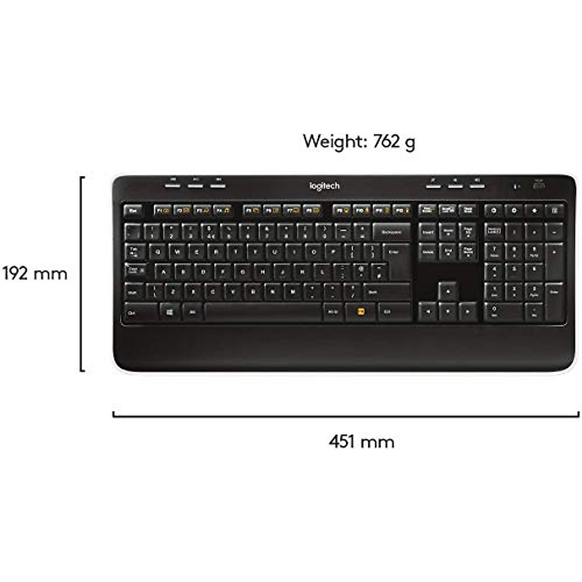 Logitech MK520 Wireless Keyboard and Wireless Mouse Combo — Full Size Keyboard and Mouse Long Battery Life Secure 2.4GHz Connectivity Black