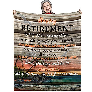 Asithom Retirement Gifts for Women, Retirement Throw Blankets,Retirement Gift for Men,Soft Retirement Blanket for Teachers,Retired Friends,Nurses,Doctors,Coworker Going Away Blankets (50 X60'')
