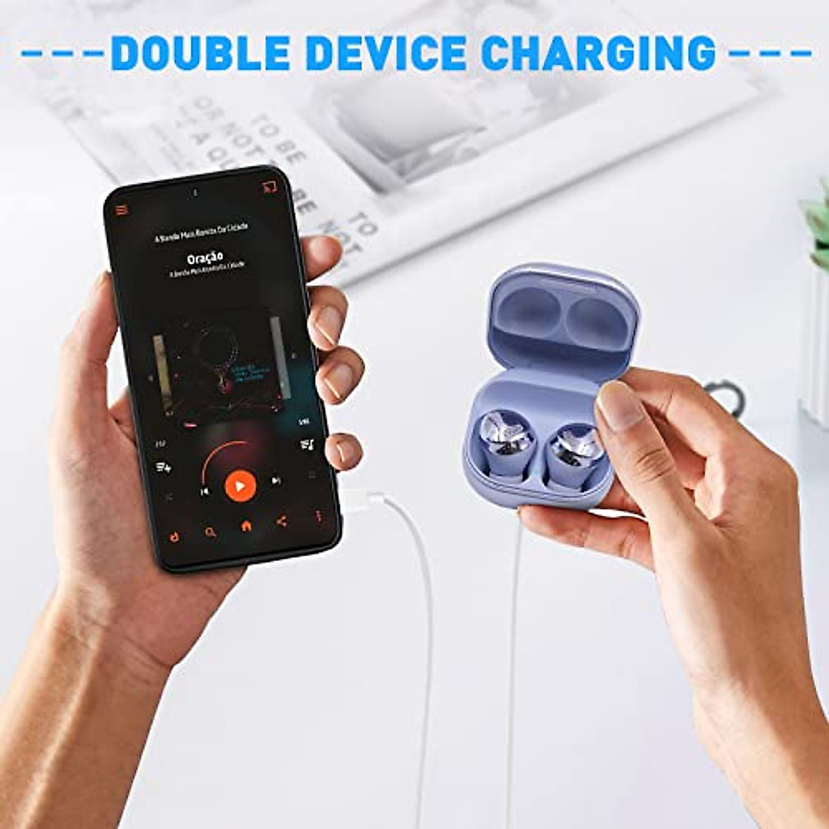 SlaBao S21 Ultra Battery Case, Kickstand & Dual Device Charging & Priority Charging Case, 5000mAh Rechargeable Extended Charger Case for Samsung Galaxy S21 Ultra 5g(6.8") - Black