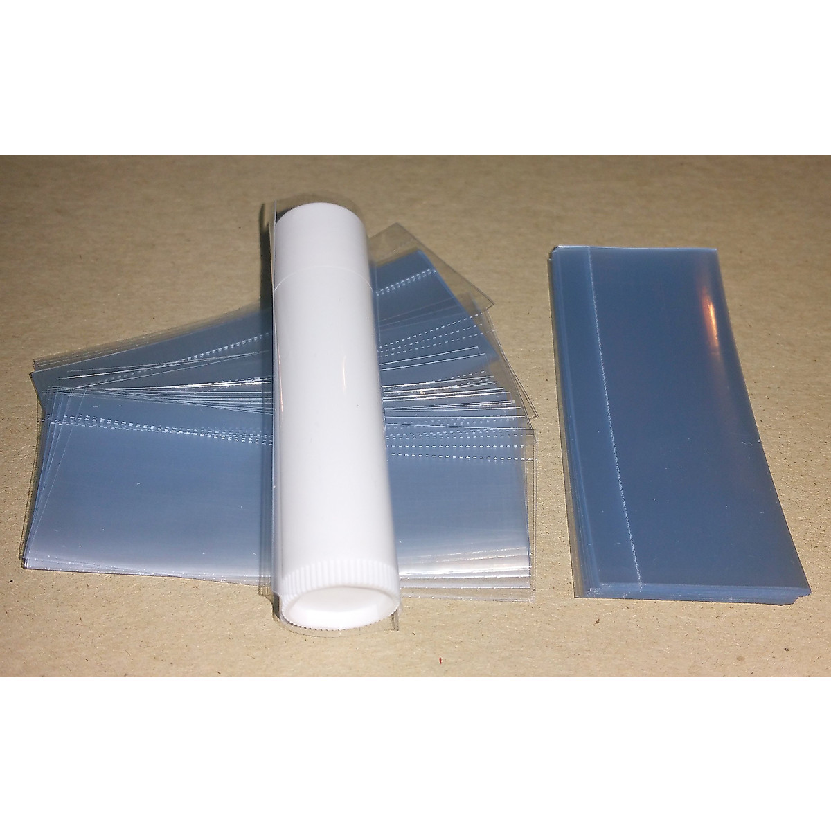 200 Clear Shrink Wrap Bands Sleeves for Lip Balm (Chapstick) Tubes - Vertical Perforation