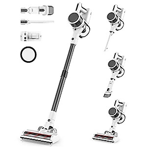 Fykee Cordless Vacuum Cleaner, 4 in 1 Lightweight Cordless Stick Vacuum with 80,000RPM Upgraded Brushless Motor, Vacumm Cleaner with Detachable Battery for Hard Floor Carpet Pet Hair Car