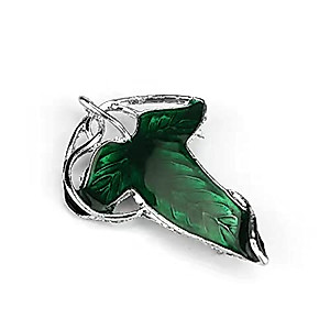 Alloy Elven Leaf Brooch - Green Leaf Clasp Pin - Elven Cloak Clasp - Costume Accessory - Movie Inspired - Gift for Elves Fans