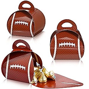 36 Pack Sports Party Box Favors Ball Goodie Boxes Sports Game Theme Gift Boxes Football Soccer Candy Boxes Sports Party Treat Boxes for Sports Themed Birthday Baby Shower Party Supplies (Football)
