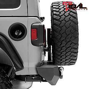 Tidal Steel Rear Bumper with Tire Carrier and Linkage Fit for 18-22 Wrangler JL