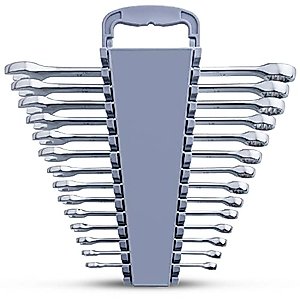 Max Torque 14-Piece Premium Metric Combination Wrench Set in Rack, No Skipped Metric Size 6mm to 19mm | Longer Wrench Body Design, Chrome Vanadium Steel, Mirror Chrome Finish, Unique V-Groove Open End