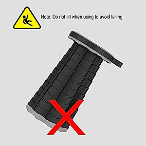 LOOVIU Portable Telescoping Stool, Camping Retractable Folding Stool with Carry Strap, Adjustable Height Plastic Stools for Camping Fishing Hiking BBQ Outdoor (Black)