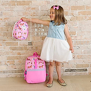 Wildkin Pack-it-All Kids Backpack Bundle with Clip-in Lunch Box (Horses)