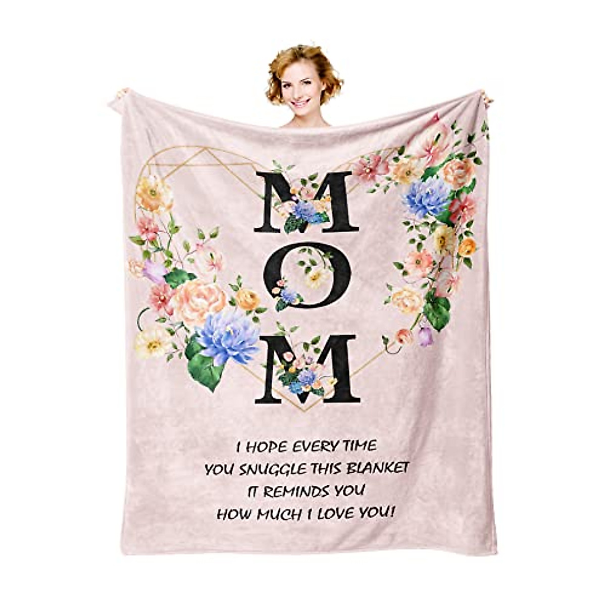Xutapy Gifts for Mom Blanket 60’’x50’’, Mom Gifts from Daughter/Son, Best Mom Ever Gifts, Birthday Gifts for Mom Throw Blanket, I Love You Mom Gifts, Unique Mom Gift, Gifts for Mom Who Have Everything