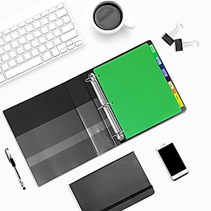 Amazon Basics 3 Ring Binder Dividers With 5 Tabs, Plastic Binder Dividers, Pack of 3 Sets (15 Dividers Total)