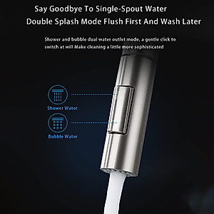 Touchless Kitchen Faucet, Stainless Steel Kitchen Sink Faucet with Pull Down Sprayer,High Arc Smart Motion Sensor Single Handle Kitchen Faucet with 2 Functions Sprayer, Deck Mounte