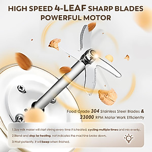 Moongiantgo Automatic Soy Milk Maker 37.2oz 1100ml, 8 in 1 Nut Milk Maker with Self-Cleaning/Boil Water/Recipe, Homemade Almond Milk Machine, Oat Milk, Plant Based Milk, Juice Beverages Maker, 110V