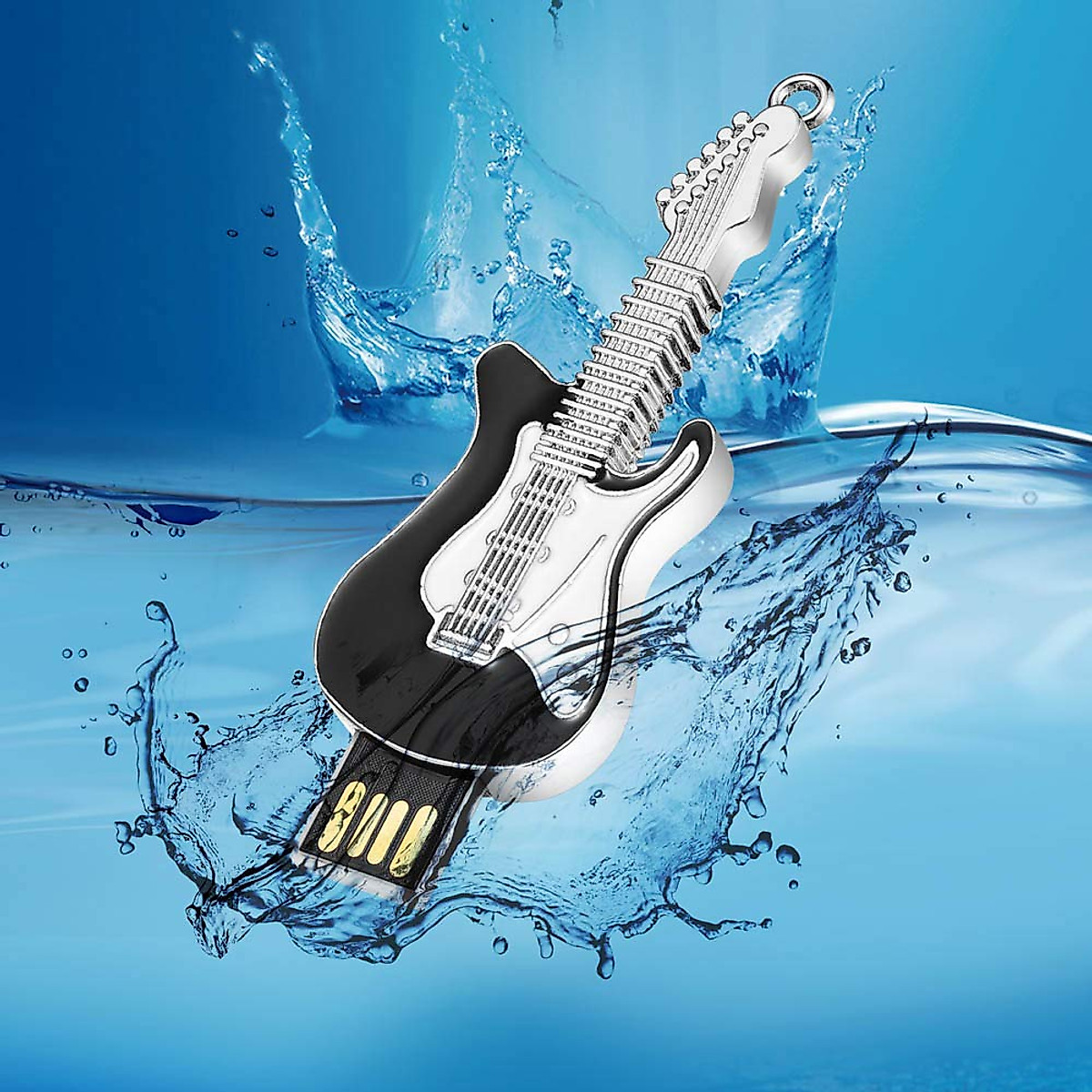 GARRULAX USB Flash Drive, 8GB / 16GB / 32GB USB 2.0 Waterproof USB Memory Stick Date Storage Pendrive Thumb Drives (32GB, Black Guitar)