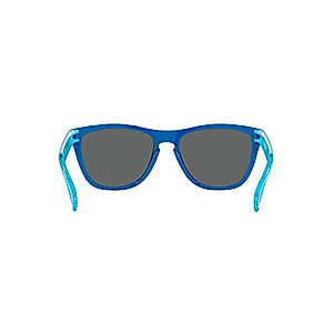 Oakley Men's OO9013 Frogskins Square Sunglasses, Hi Res Polished Sapphire/Prizm Black, 55 mm