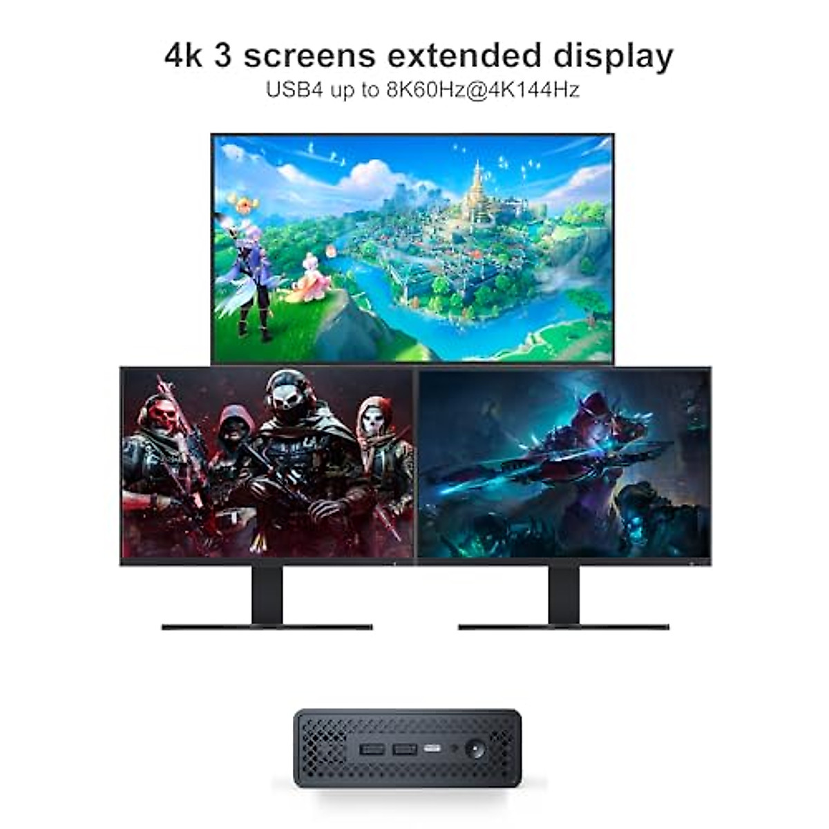 FEVM Mini Pc Gaming FA780 Mini Gaming Pc AMD Ryzen 7 7840HS(8C/16T up to 5.1GHz) HDMI x 2(4K@60Hz)+USB4(8K@60hz) 3 Display,16GB RAM+500GB NVME SSD, Powerful Mini Computer WiFi6/BT5.2/2.5Gbps