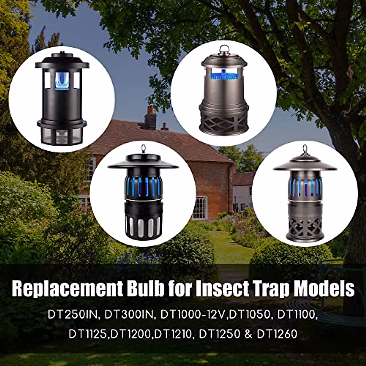 4 Pack Bug Zapper Replacement Bulbs 41050 Mosquito Zapper Bulbs for DynaTrap DT1050 DT1100 DT1250, 1/2 Acre Trap Replacement Light Bulb Mosquito Killer Lamp