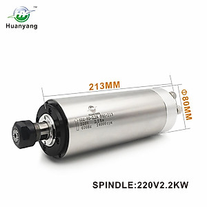 VFD CNC Spindle Motor Kits：220V 2.2KW CNC VFD+220V 2.2KW 4bearings 400hz 24000rpm Φ80mm Water Cooled Spindle Motor+220V 75W Water Pump+80mm Motor Clamp Mount+5m Water Pipe (Factory Direct Sales)