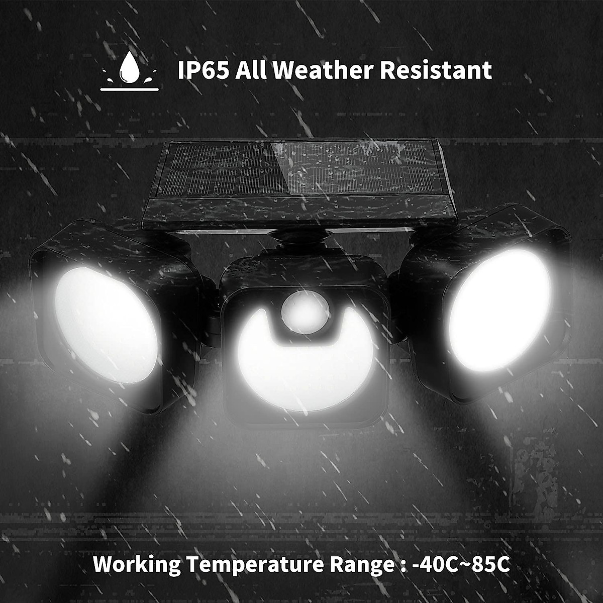 Solar Lights Outdoor 3 Head Motion Sensor Solar Powered Lights 218 LED Security LED Flood Lights IP65 Waterproof 270° Wide Angle Illumination Wall Lights with 3 Modes for Garden Patio Yard 2 Packs