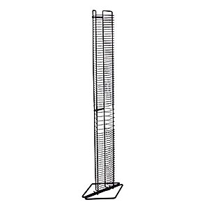 Atlantic Onyx Wire CD Tower - Holds 80 CDs in Matte Black Steel, PN 1248