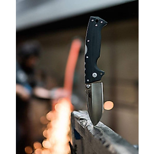 COLD STEEL AD-10 3.5" S35VN Steel Ultra-Sharp Drop Point Blade 5.25" G-10 Handle Tactical Folding Knife with Tri-Ad Locking Mechanism