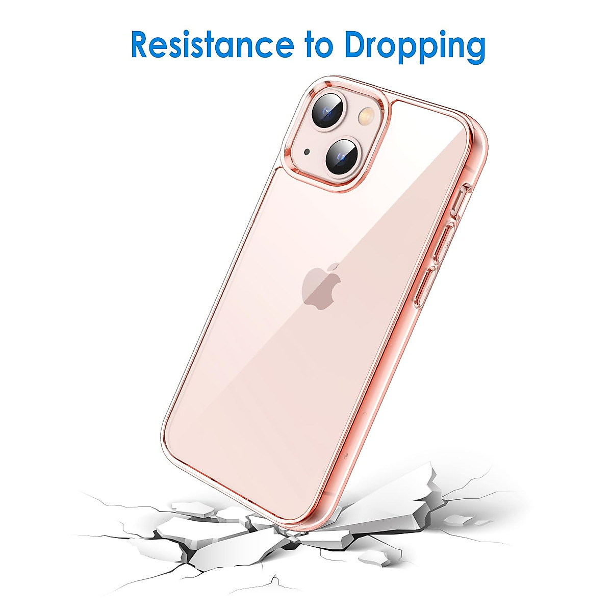 JETech Case for iPhone 13 Mini 5.4-Inch, Non-Yellowing Shockproof Phone Bumper Cover, Anti-Scratch Clear Back (Rose Gold)