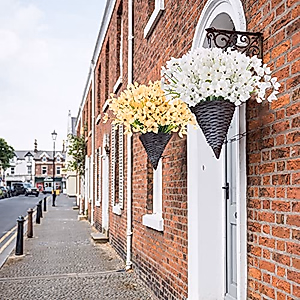 XEOLIAN 20 Bundles Artificial Flowers Hydrangea Silk Flowers Heads Fake Outdoor Indoor Flowers No Fade Faux Plastic Greenery Shrubs Garden Porch Window Box Décor (White)