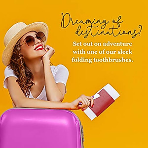 Lingito Travel Folding Toothbrush, Camping Toothbrush Bulk, Medium Bristle (6 Pack)