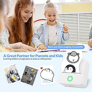 Label Maker Machine with Tape, Portable Bluetooth Label Printer, Small Smart Phone Handheld Sticker Mini Labeler Multiple Templates Font Icon Easy to Use Inkless Rechargeable F Office Home