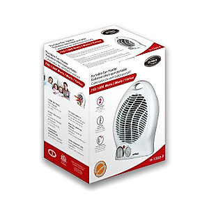Optimus H-1322 Portable 2-Speed Fan Heater with Thermostat , White