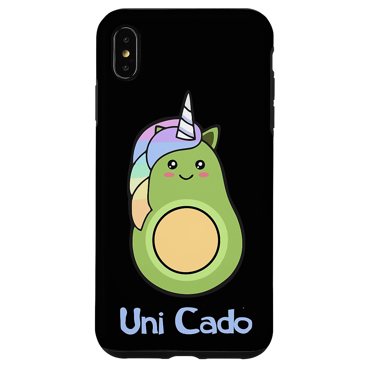 iPhone XS Max Uni Cado, Cute Avocado, Funny Unicorn, Guacamole, Vegan Case