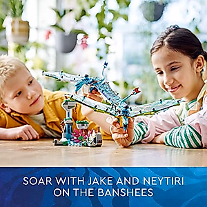 LEGO Avatar Jake & Neytiri First Banshee Flight 75572 Building Toys - Pandora Movie Inspired Set with 2 Banshee Figures, 2 Minifigures, Glow in The Dark Elements, Great for Kids Ages 9+