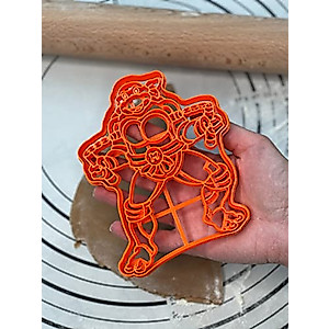 Premium Quality Ninja Turtle Michelangelo 6” Cookie Cutter and Mold Produced by 3D Kitchen Art