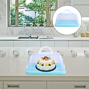 BESTOYARD Locking Cake Carrier Square Storage Container Stand for Cupcakes and Cakes with Collapsible Handles Blue,4RN9XLJITJ75218ZM915RAZF,25.5x20cm