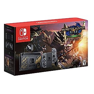 Newest Nintendo Switch Monster Hunter Rise Deluxe Edition 32GB Console With Gray Joy-Con, 6.2" Multi-Touch 1280x720 Display, WiFi, Bluetooth, HDMI and 12-in-1 Case