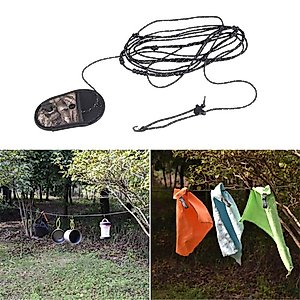 Mollytek Portable Clothesline for Traveling Camping Backyard Hotel Outdoor/Indoor with Camouflage Storage Bag Windproof Clothes Line Rope Outdoor Camping Lanyard Hanger