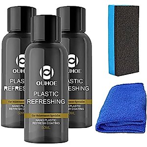 Lotifie Car Plastic Parts Refurbish Agent - Car Refurbishment Cleaning Agent,Car Plastic Refreshing Nano Plastic Refreshing, Car Restorer Cream Quick Restorer (50ML-3PC)