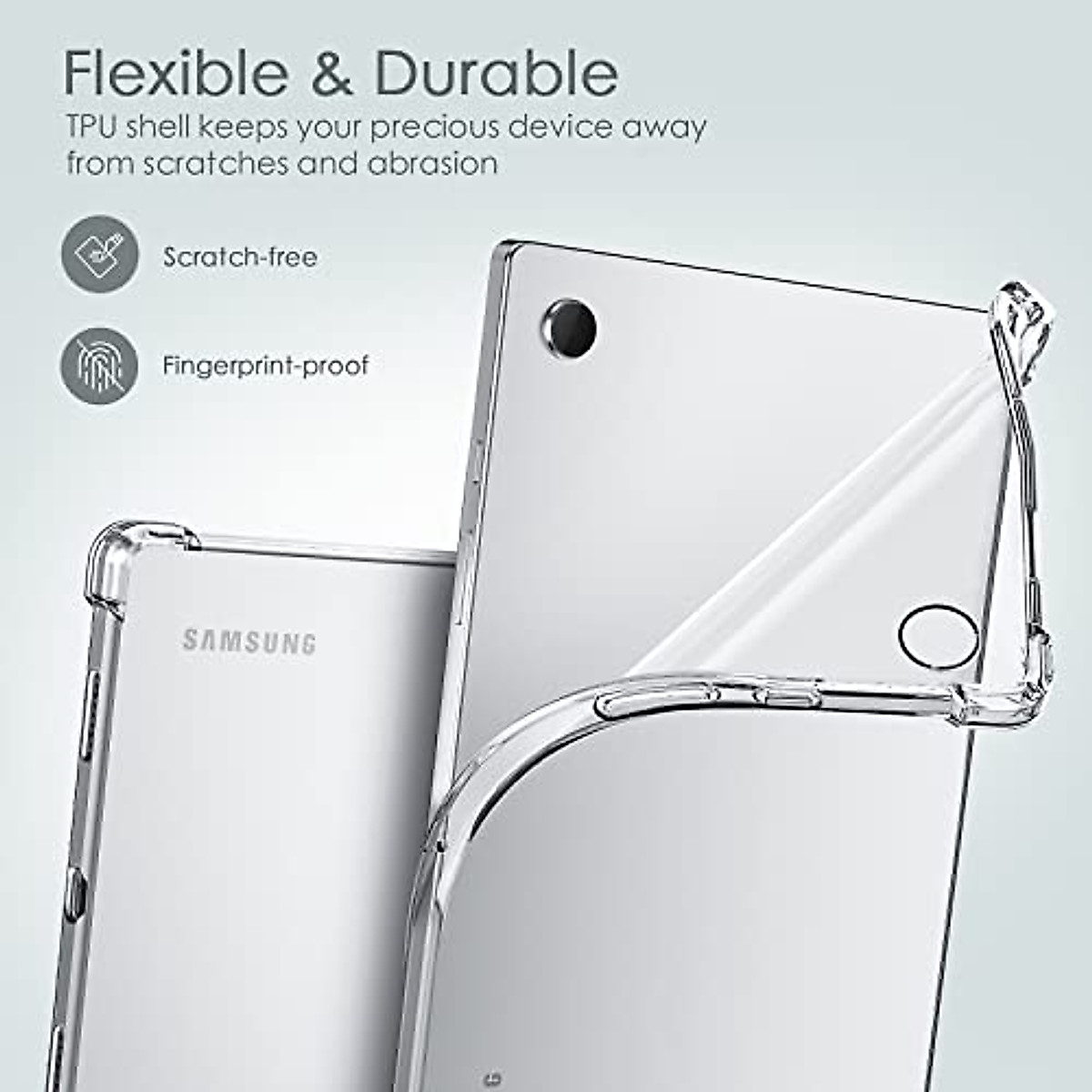 TiMOVO for Galaxy Tab A8 Case 10.5 Inch 2022 SM-X200/ SM-X205, Shockproof Drop Protection Slim Lightweight TPU Transparent Back Cover Shell for Samsung Galaxy Tab A8 10.5" Clear Case
