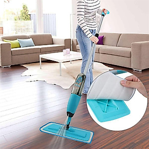 Generic 10 Pack 18 Inch Spray Mop Replacement Heads for Wet/Dry Mops, Reusable Microfiber Mop Pads Compatible with Bona Floor Care System - Blue