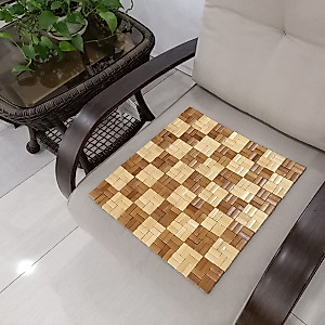 HJJKKH Bamboo Chair Seat Pad,Summer Office Chair Seat Cushion,Cooling Bamboo Car Seat Mat,Summer Breathable Car Seat Cover Cushion for Auto Supplies Office Chair and Home Sofa Pads (Lt.Beige)