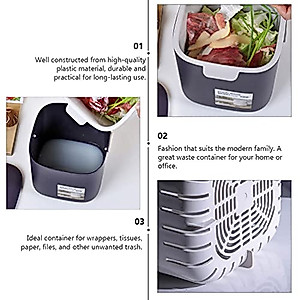 Yardwe Dual Trash Garbage Can Wet and Dry Waste Bin Kitchen Garbage Container with Lid and Handle Purple for Bathrooms Powder Rooms Kitchens Home Offices