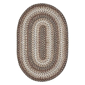 Homespice Wildwood Braided Bath Mat 16x24 Oval Braided Rug. Washable Indoor-Outdoor Entrance Rug, Kitchen Mat, Bathroom Rug, Pet Food Mat