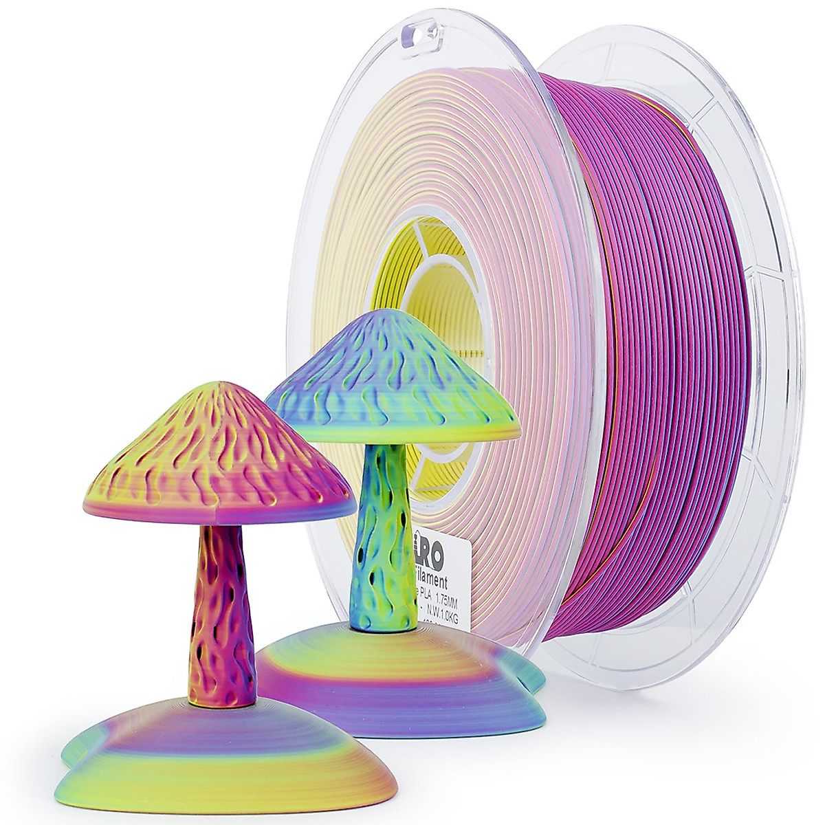 ZIRO PLA Filament Matte, Multicolors 3D Printer Filament, 3-in-1 Chrome Coextrusion PLA, Magic Three-Color PLA, Fit Most FDM 3D Printers,1KG/2.2lb Spool, Rosy Cloud (Matte)