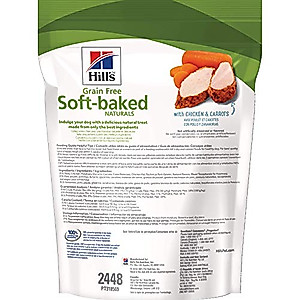 Hill's Grain Free Dog Treats, Soft-Baked Naturals with Chicken & Carrots, Healthy Dog Snacks, 8 oz. Bag