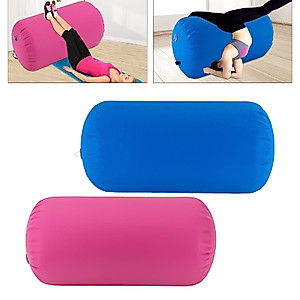 100x60 cm Air Roller/Blue/Pink Tumbling Gymnastics Mat Inflatable Gym Tumble Mats for Home Use/Yoga/Training/Cheerleading/Water Fun with Electric Pump
