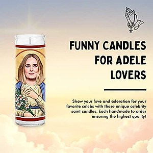 A Celebrity Prayer Candle - Funny Saint Candle - 8 inch Glass Prayer Votive - 100% Handmade in USA - Funny Celebrity Novelty Gift