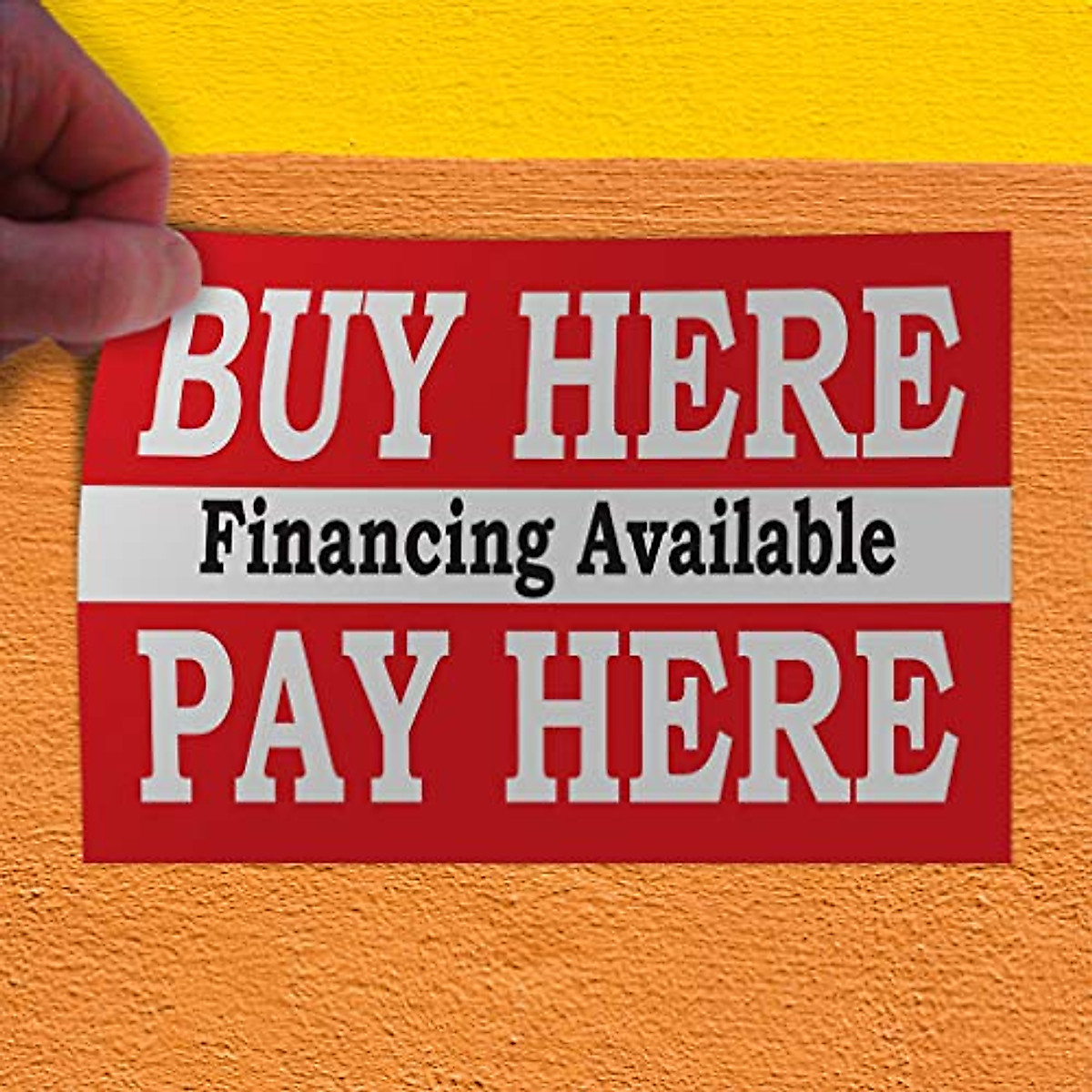 Decal Stickers Multiple Sizes Buy Here Pay Financing Available Red Industrial Vinyl Safety Sign Label Business 36x24Inches