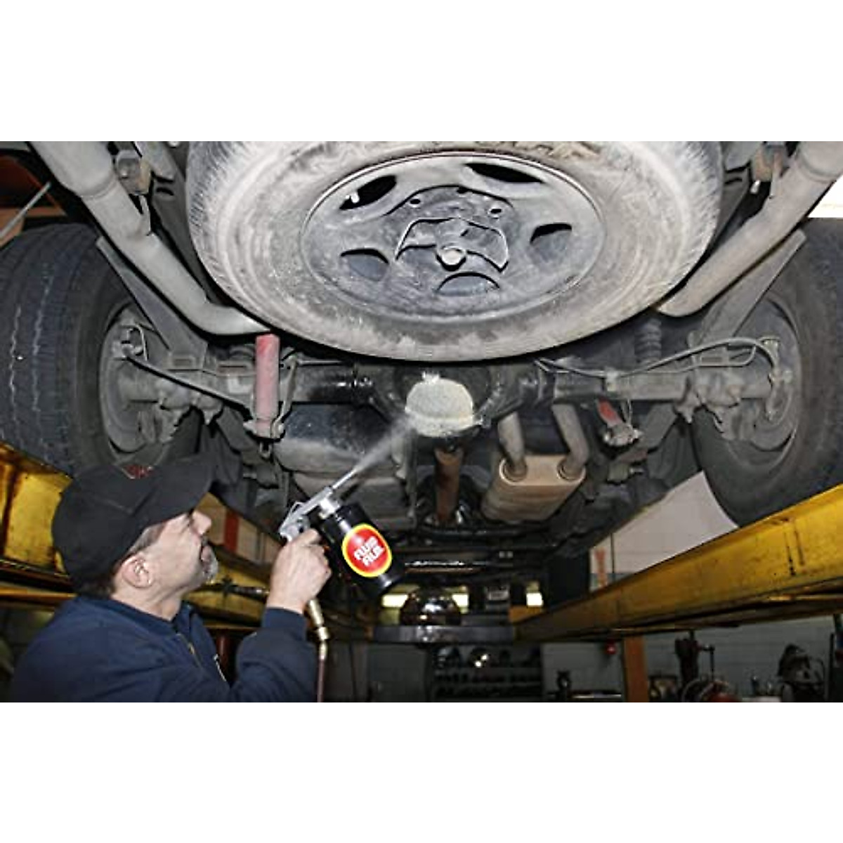 Fluid Film BLACK (12 Aerosol Cans) with DU-MOST 2' Extension Hose & Nozzle, Long Lasting Corrosion Prevention, Penetrant & Lubricant, Marine, Automotive & Snow-Handling Vehicles Undercoating, 11.75 Oz