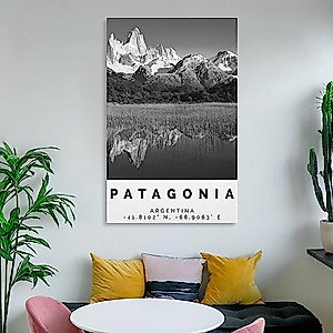 Patagonia Print Black And White Photo, Patagonia Wall Art, Patagonia Travel Poster, Patagonia Photo Canvas Art Poster And Wall Art Picture Print Modern Family Bedroom Decor Posters 24x36inch(60x90cm)